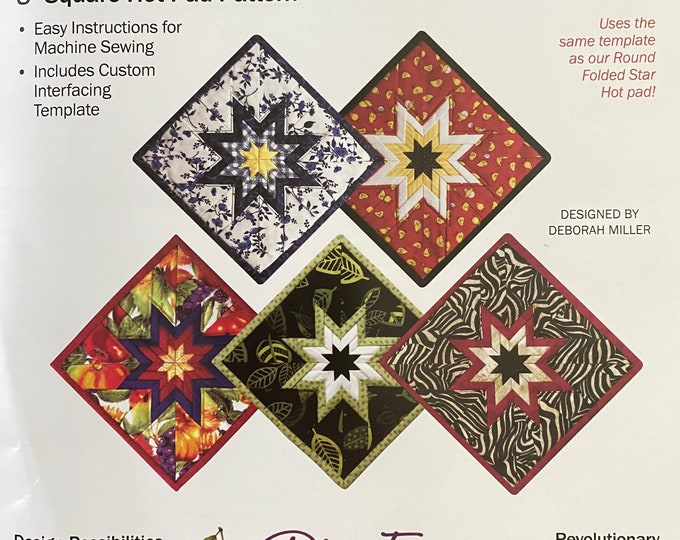 Folded Star, Plumeasy 8" Square Hot Pad Pattern Comes W/ 1 Template, OR ...
