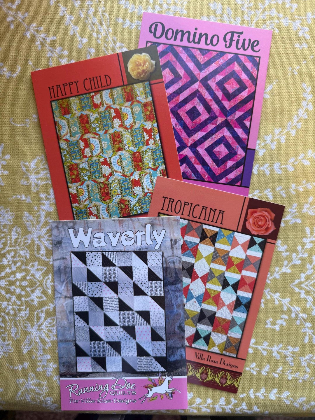 Quilt Pattern Bundle of 4 Villa Rosa Patterns for Large Prints, See ALL ...