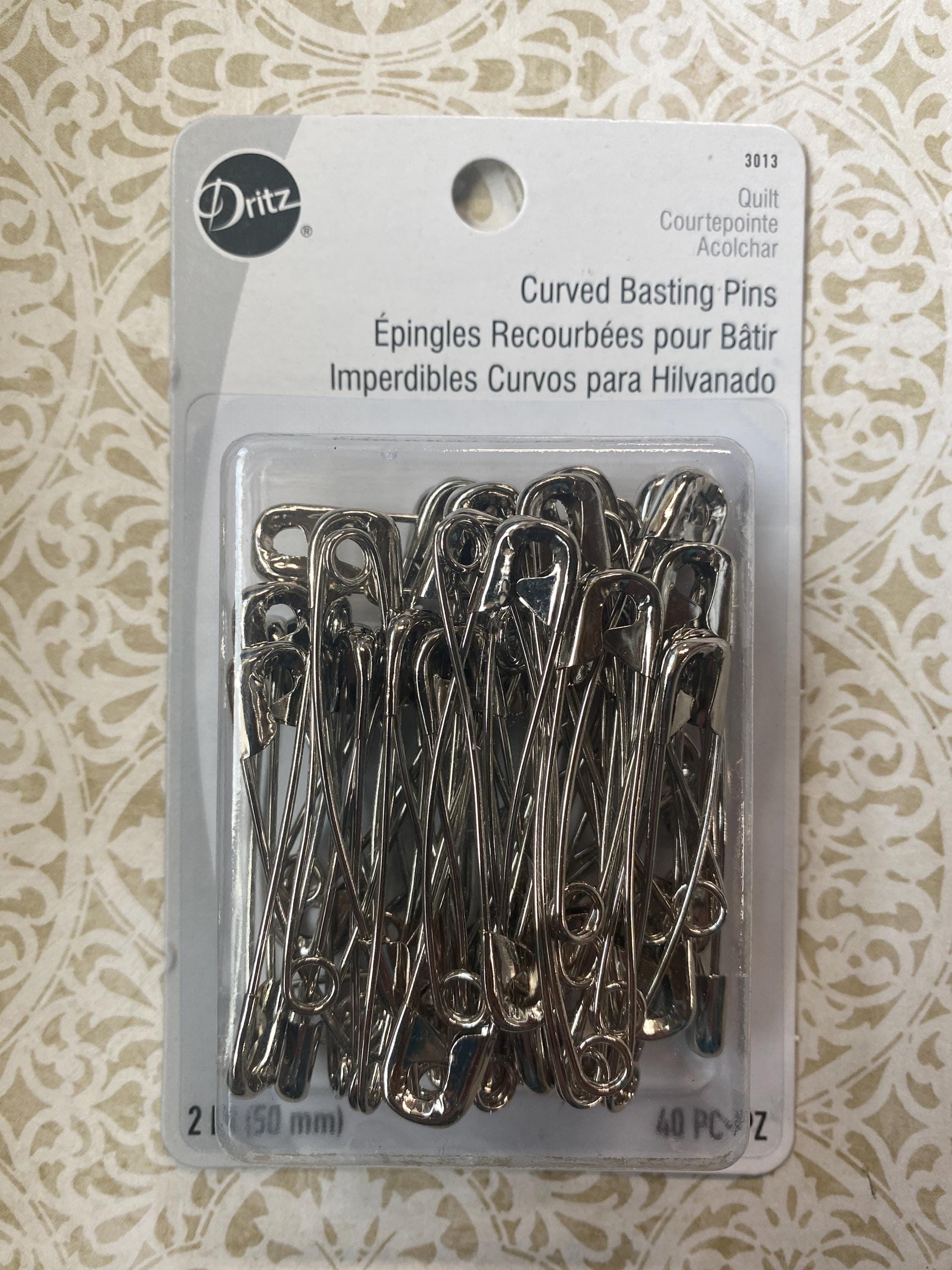 Curved Safety Pins Quilt Basting, Dritz Curved Pins, 2" Quilt Basting ...