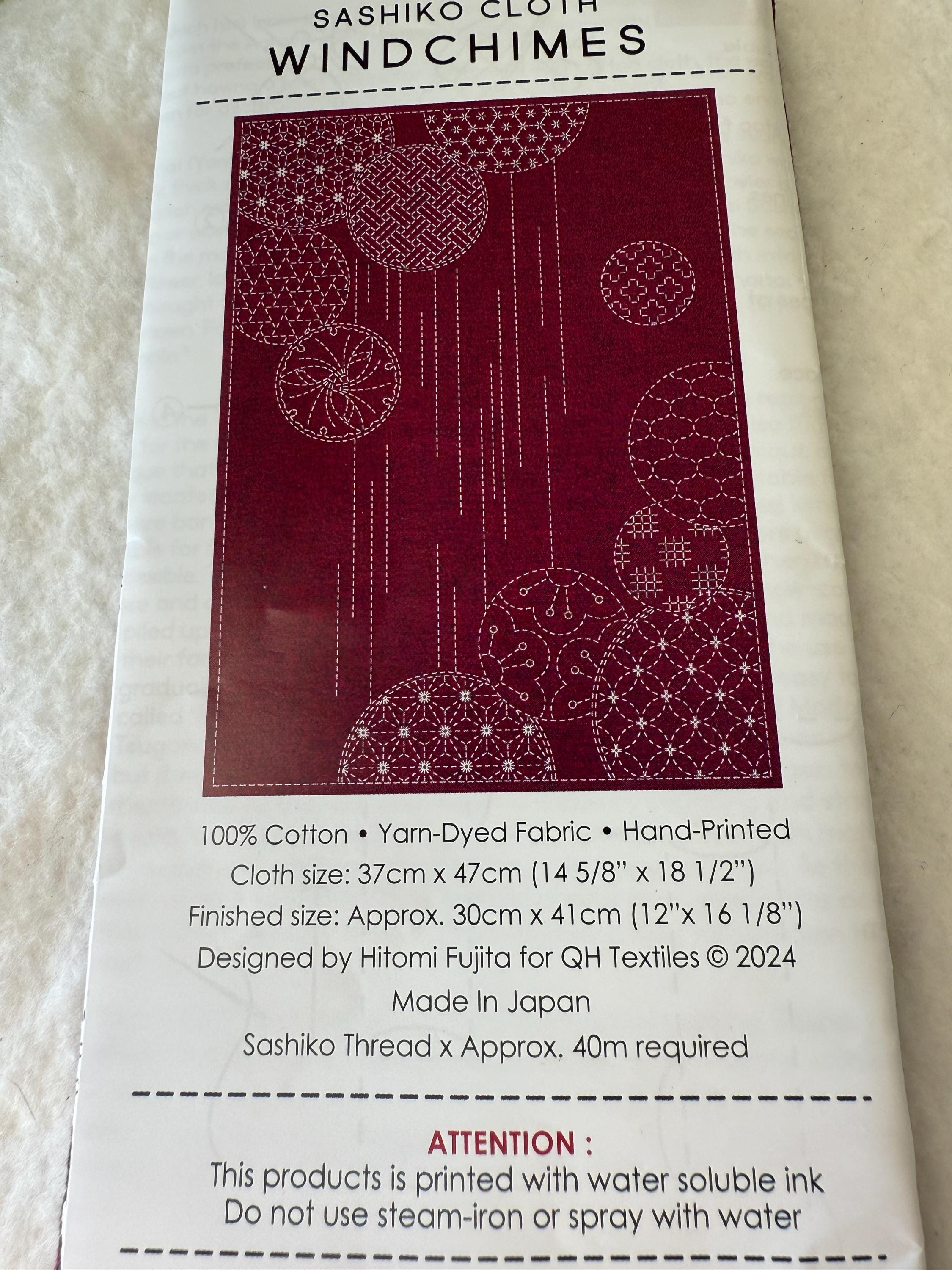 Sashiko WINDCHIMES, Sashiko Cloth, 4 Fabric Color Choices, Preprinted ...