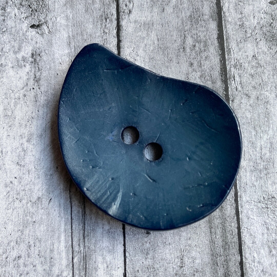 Large INK BLUE Paisley Dill Button, Polyamide Button, Extra Large 40 X ...