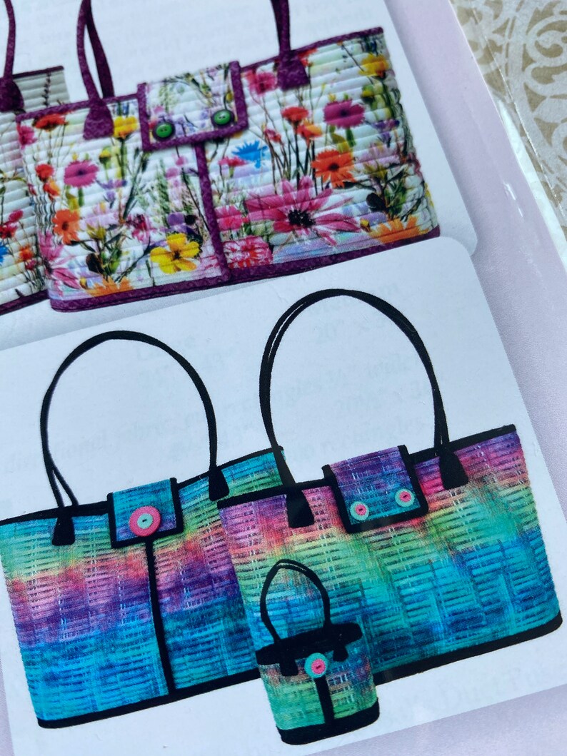 Aunties Two ROCKPORT TOTES Pattern, 1 Yd of Fabric, Whole Cloth Version ...