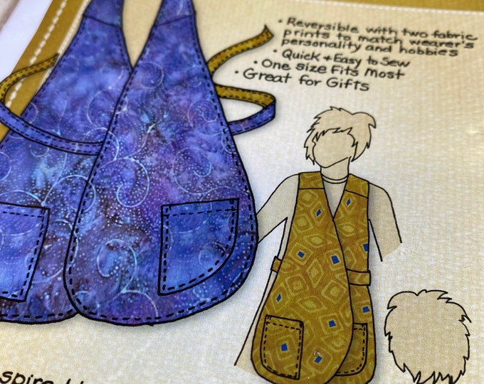 Mary Mulari Wrap Front Apron Pattern, Reversible Apron Pattern, Vintage ...