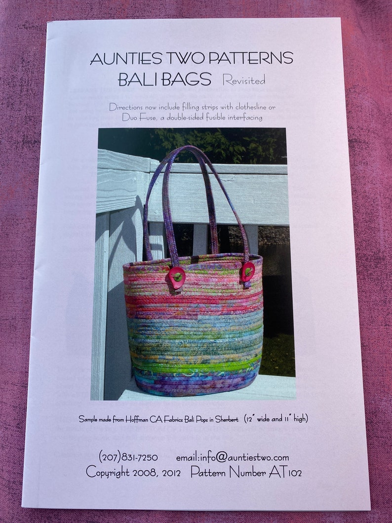Aunties Two BALI BAGS Tote Bag Pattern Bag Patterns Using - Etsy