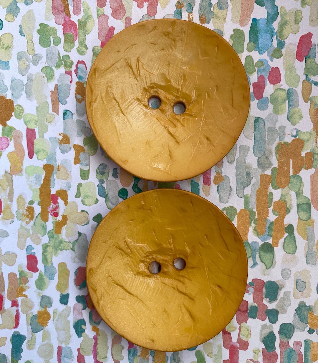 Round OLD GOLD 60mm Dill Button, Extra Large 2.4 Inch Polyamide Button ...