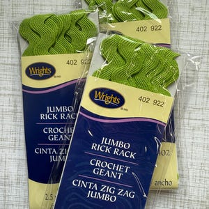 JUMBO Rick Rack, Choice of 5 Colors, .625 Inches Wide. 2.5 Yds per ...