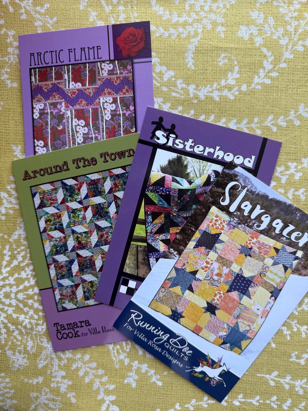 Quilt Pattern Bundle of 4 Villa Rosa Patterns for Large Prints, See ALL ...