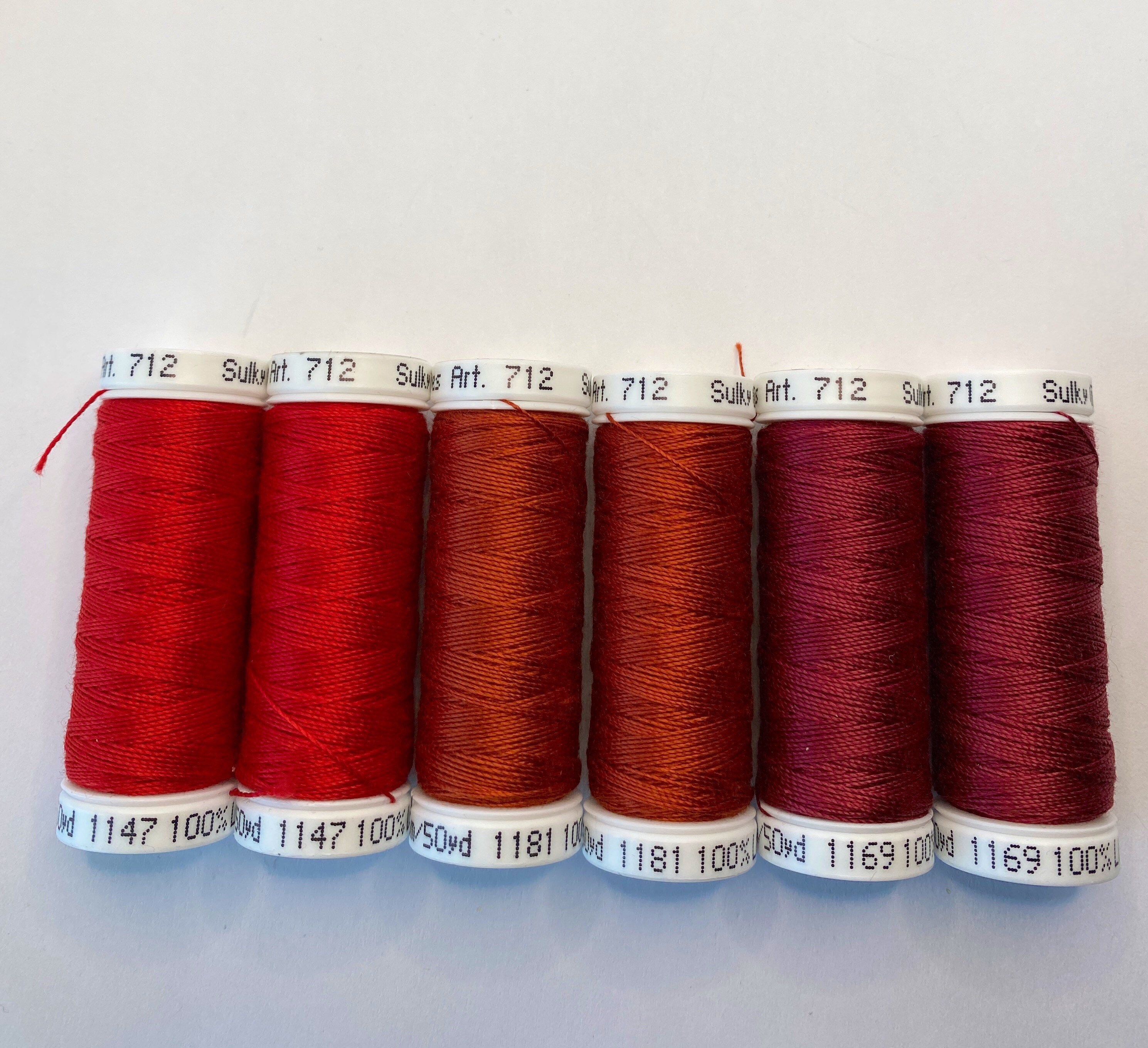 Sulky RED WORK Cotton Petites 12 WT Cotton Thread Machine & | Etsy