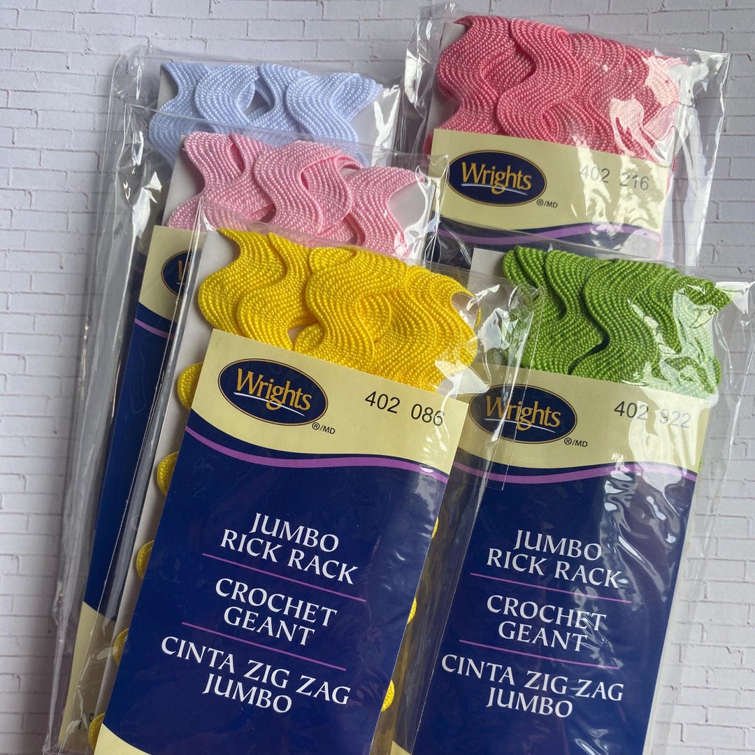 JUMBO Rick Rack, Choice of 5 Colors, .625 Inches Wide. 2.5 Yds per ...