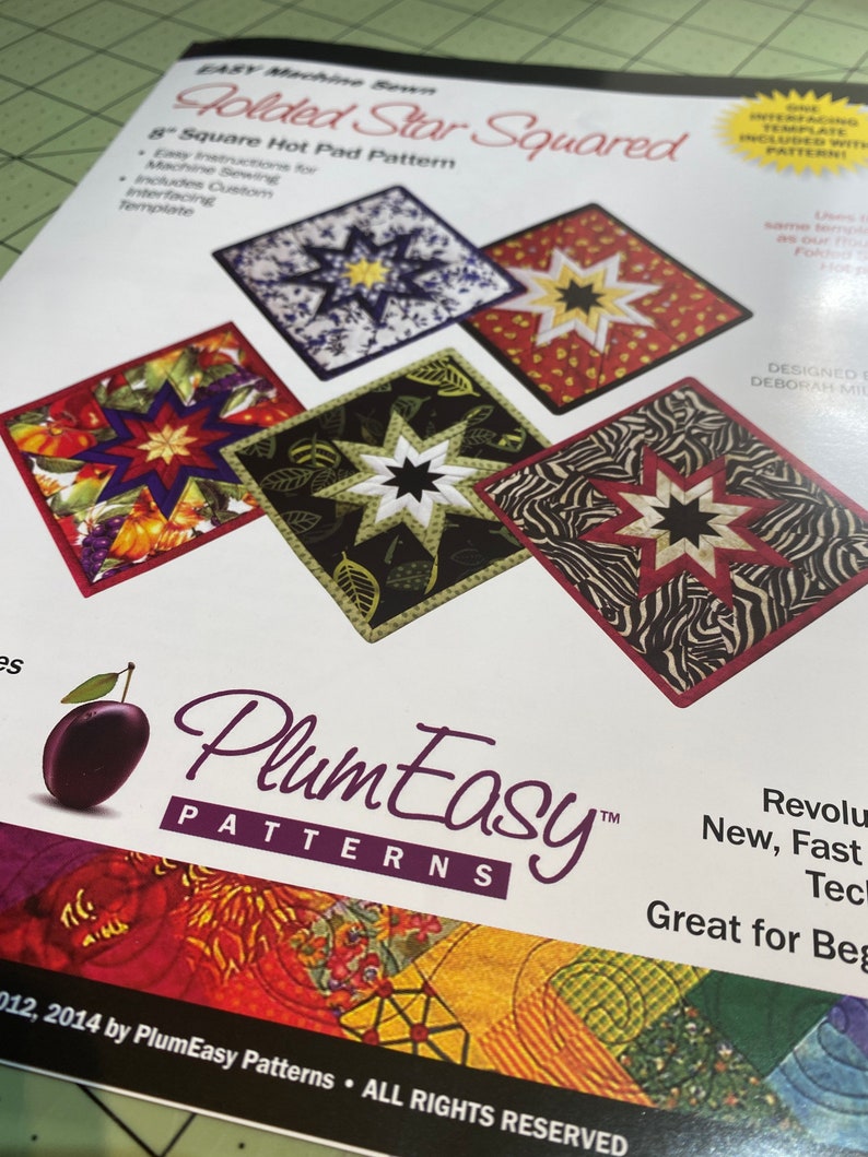 Folded Star Plumeasy 8 Square Hot Pad Pattern W/ - Etsy