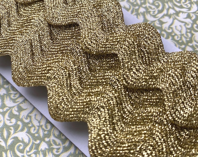 5 Yards Gold Jumbo Rick Rack Trim, Gold Rick Rack, Jumbo Ric Rac, Rick ...