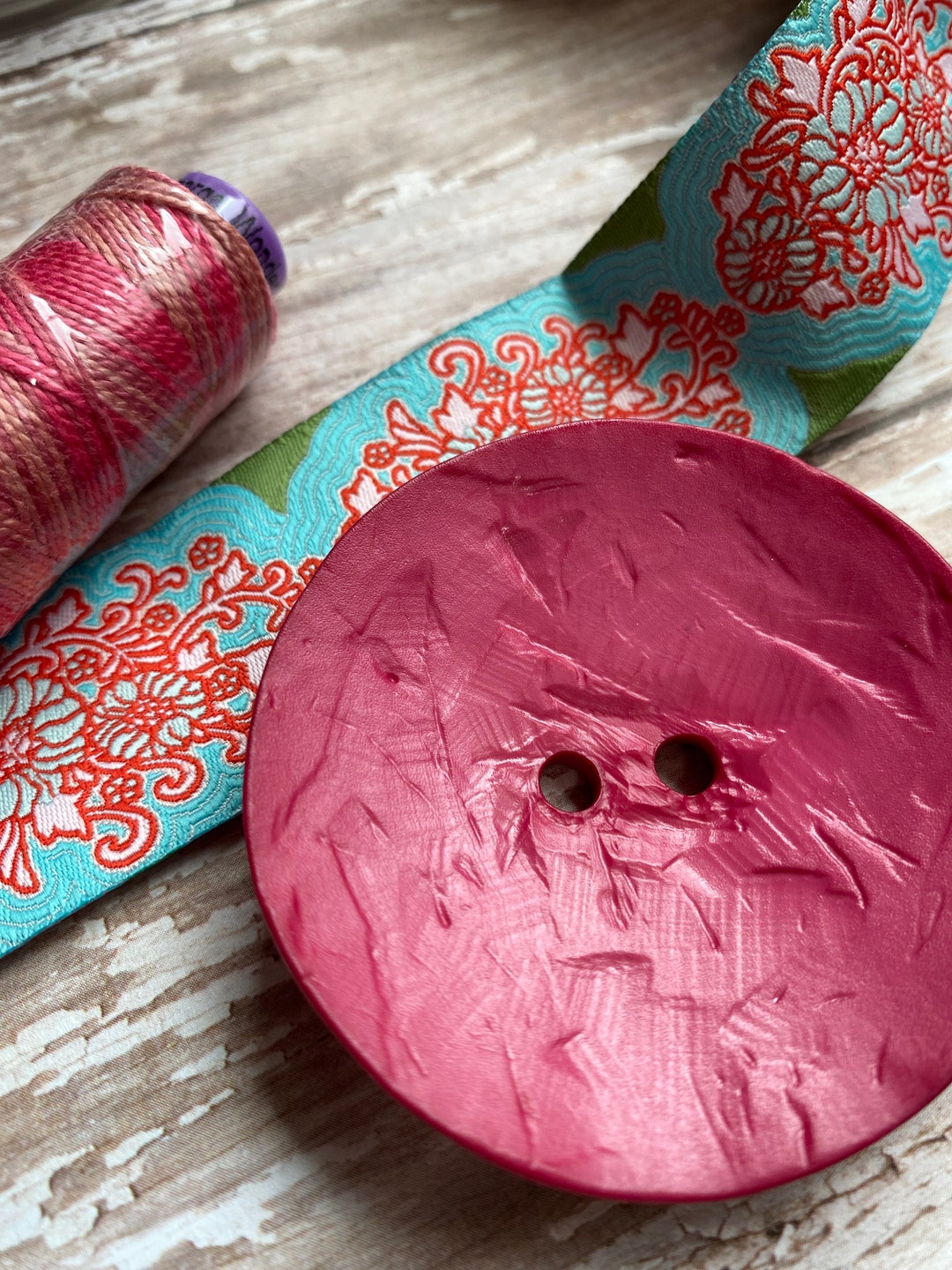 Round DARK PINK 60mm Dill Button, Extra Large 2.4 Inch Polyamide Button ...