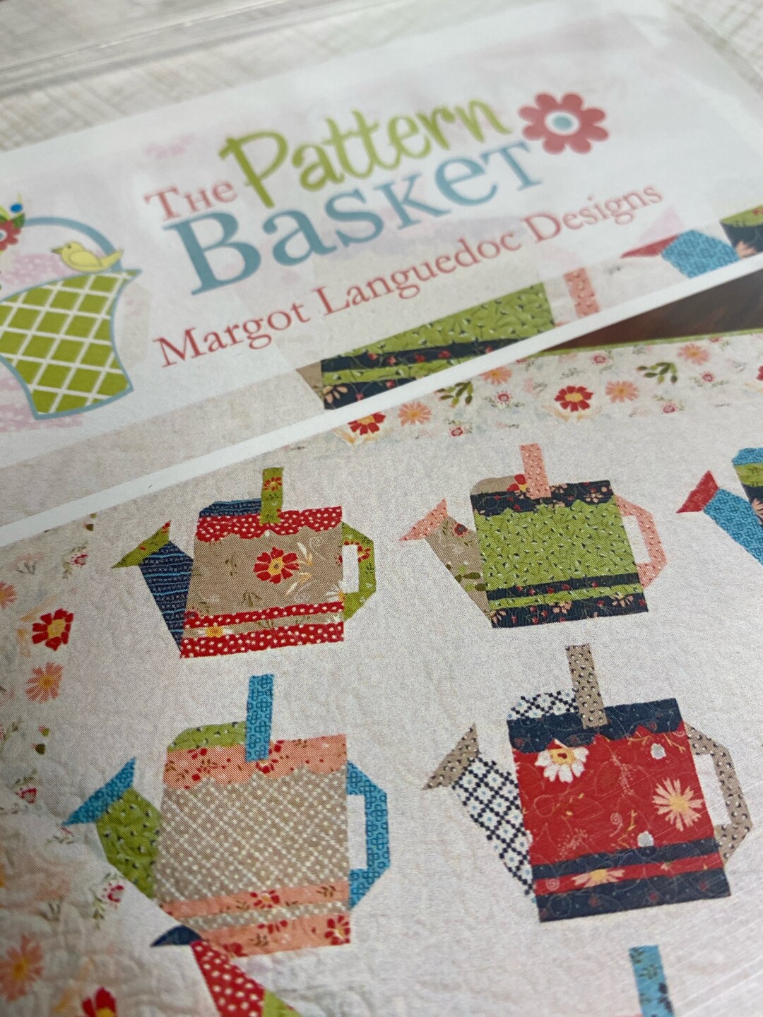 WATERING CANS Quilt Pattern, Margot Languedoc, Pattern Basket Quilt ...