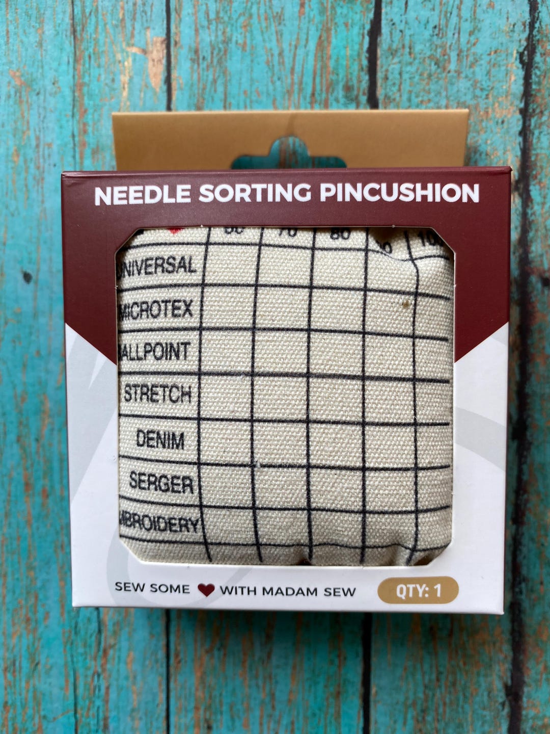 Madam Sew Needle Sorting Pincushion, Machine Needle Sorter, Canvas ...