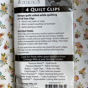 Quilt Clips, 3 Inch Plastic Quilt Clips, CLIPS for Free Motion Quilting ...