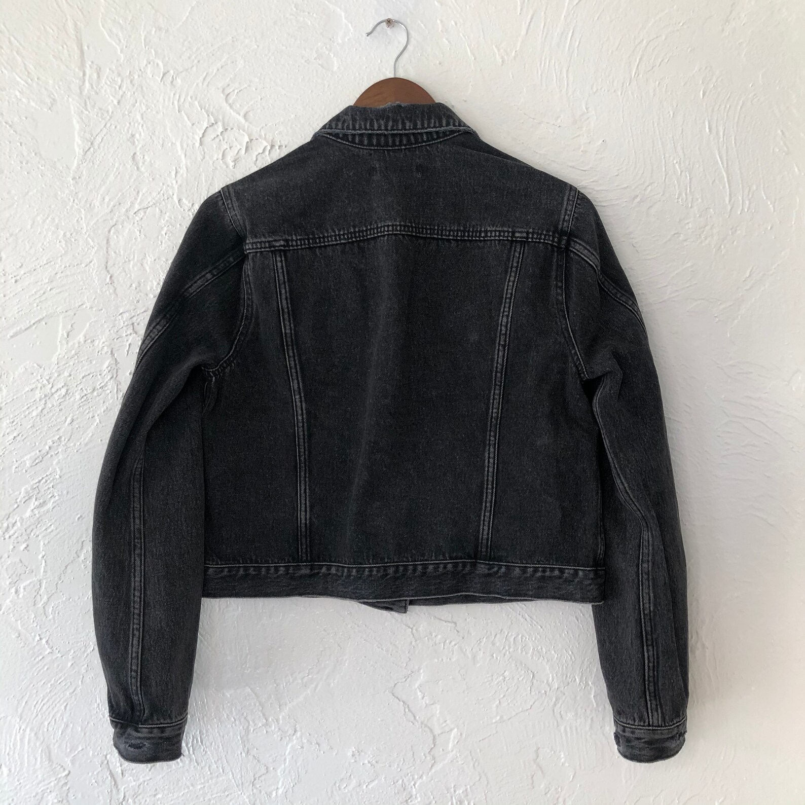 Black Ripped Denim Trucker Jacket Jean Jacket Distressed - Etsy