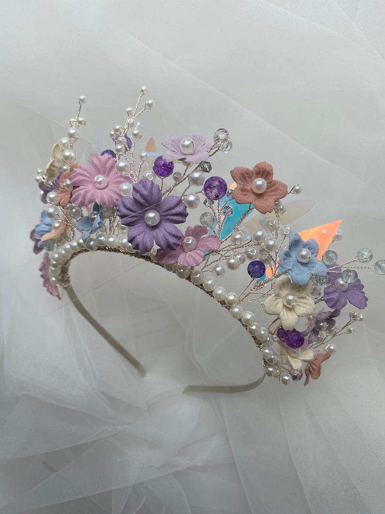 Beautiful Flower Tiara for Girls 100% Handmade Wedding - Etsy