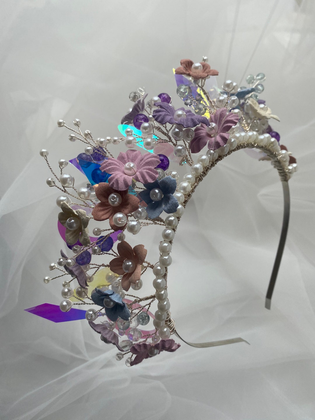 Beautiful Flower Tiara for Girls 100% Handmade Wedding - Etsy