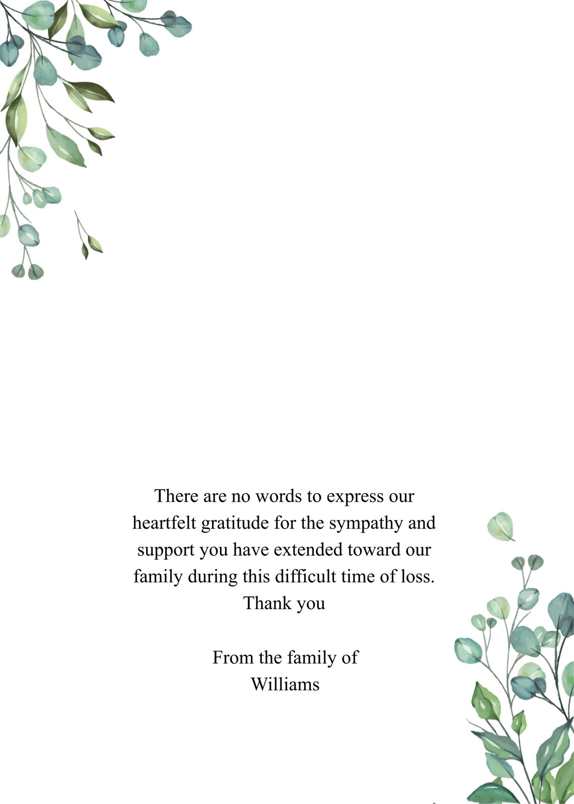 Editable Funeral Program Template With Free Thank You Card and Digital ...