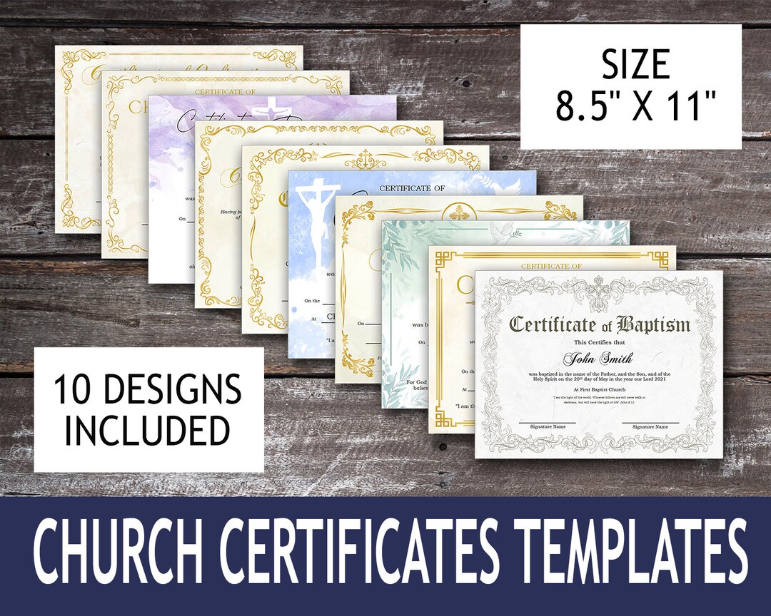 Complete Set of Editable Church Certificates. Microsoft Word. Ordained ...