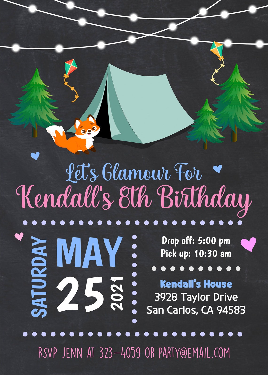 Editable Camping Invitation Camp Birthday Invitation - Etsy