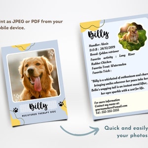 Personalized Dog Trading Card Template | Editable With Corjl - Etsy