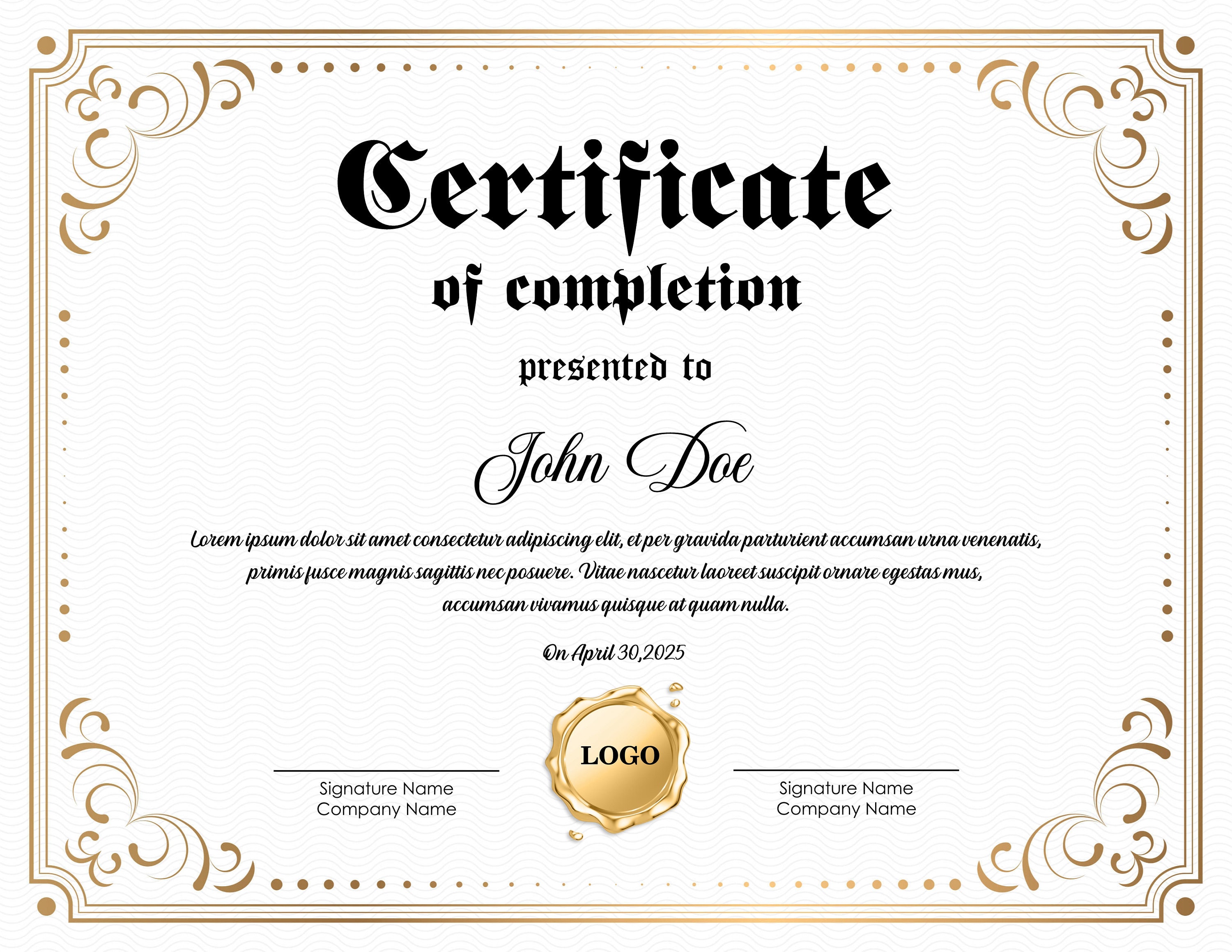 Printable Certificates Of Completion