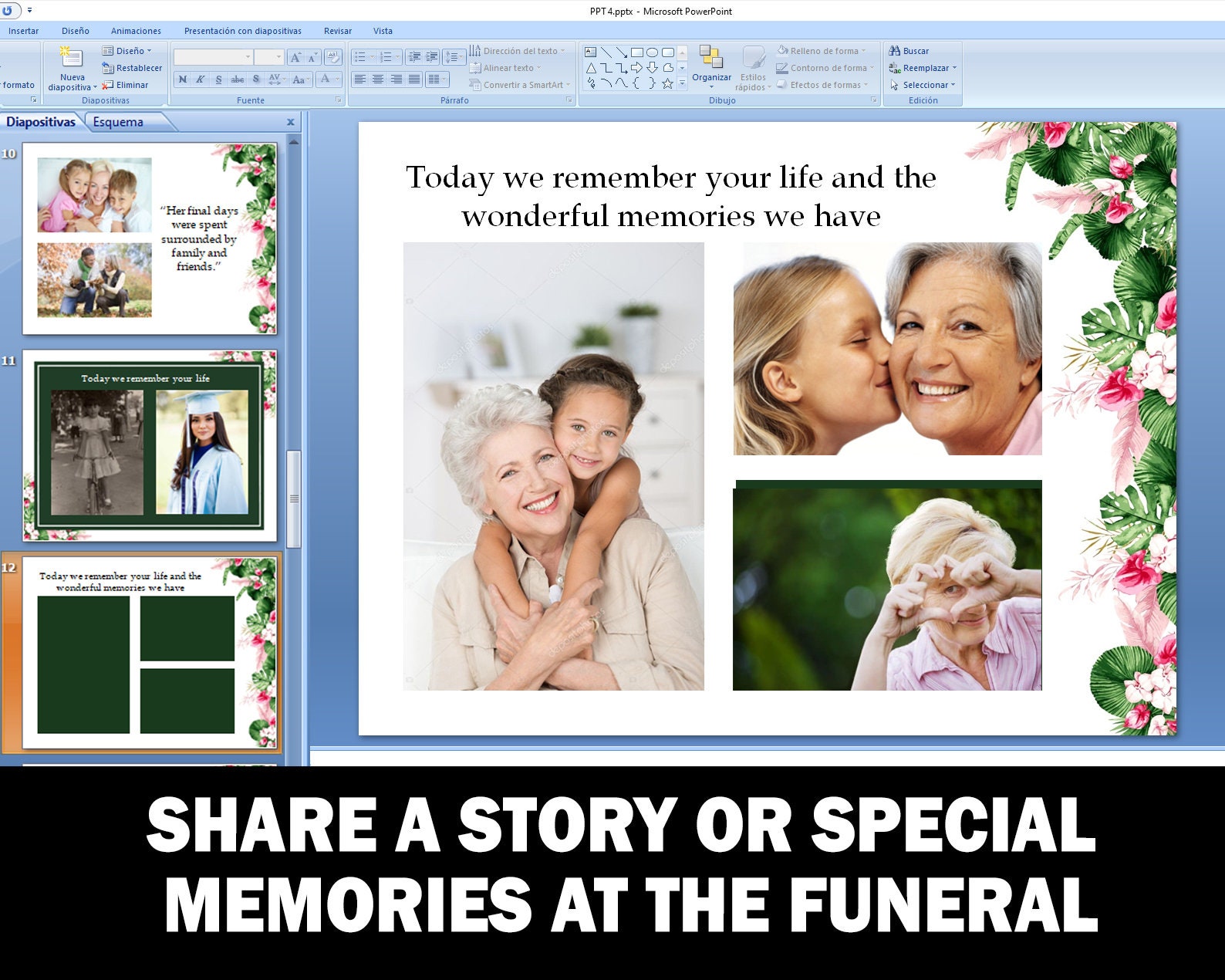 Funeral Slideshow Template. Funeral Powerpoint Template. - Etsy