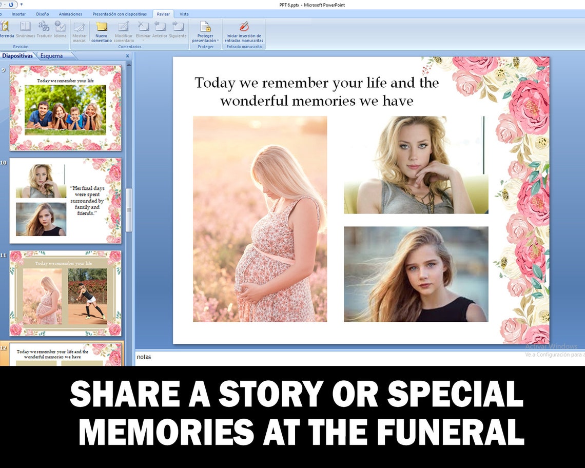Funeral Slideshow Template. Funeral Powerpoint Template. | Etsy