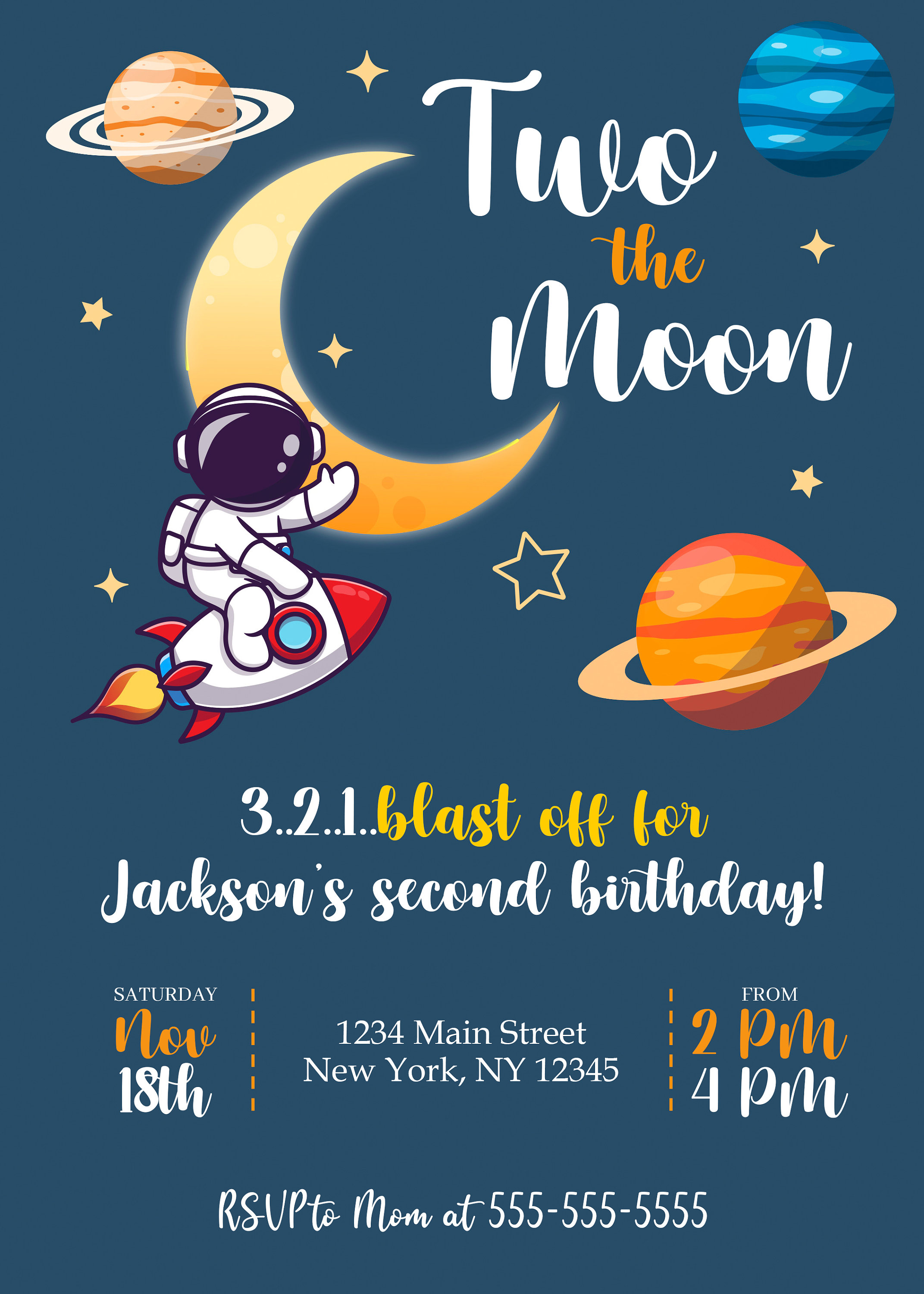 Editable Two the Moon Birthday Party Invitation Invite - Etsy New Zealand