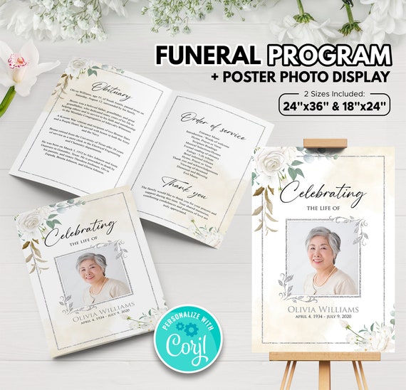 Editable Sunflower Funeral Program Template & Welcome Sign - Etsy