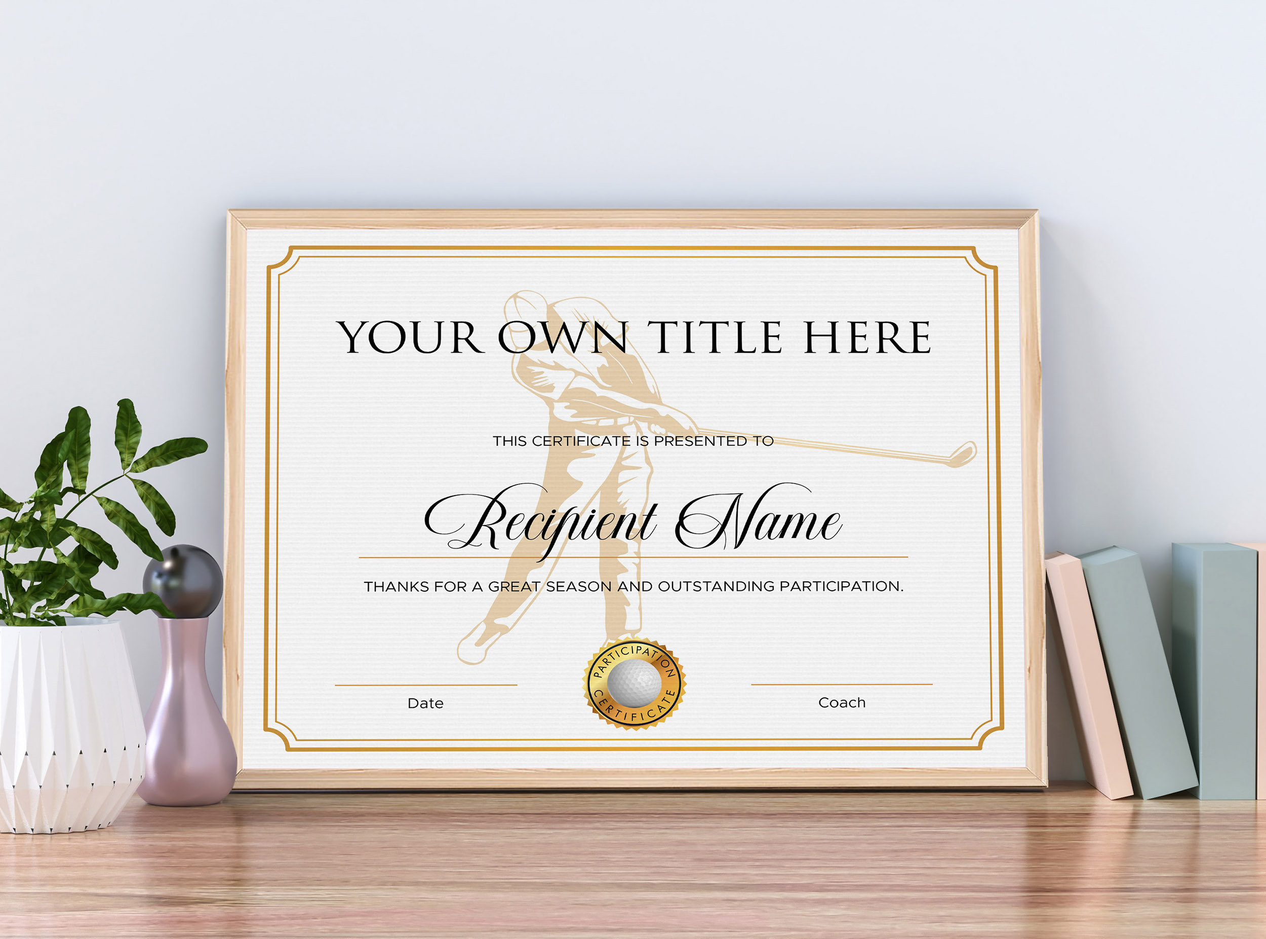Editable Golf Award Certificates (2 Versions). Customizable Golf ...