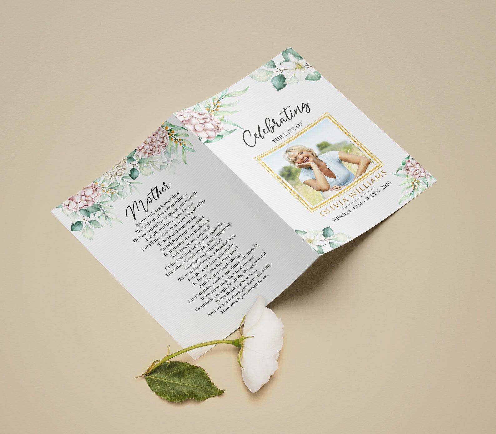 Editable Complete Funeral Program Package With 3-board Photo - Etsy