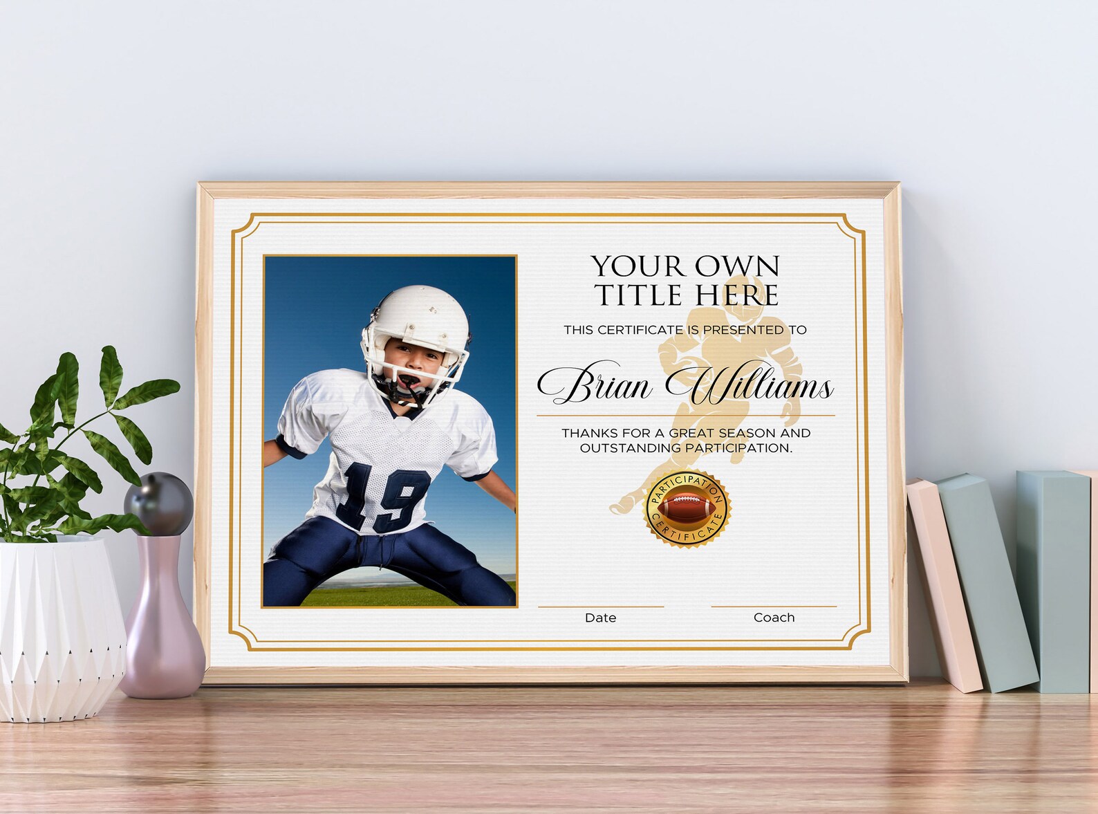 Editable End of Season Football Award Certificates With Photo ...