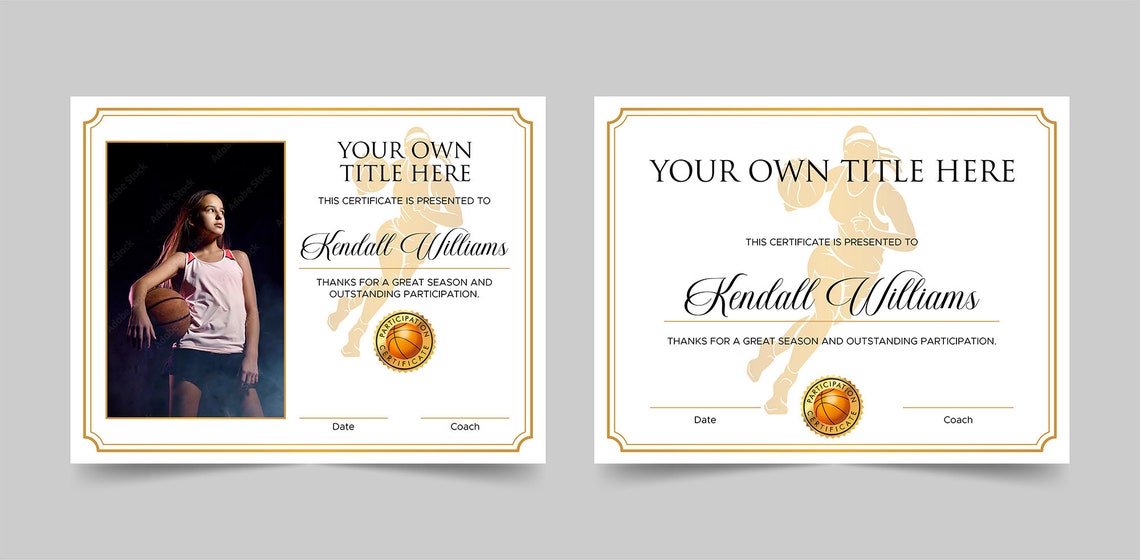 Editable Girls Women's Basketball Award Certificates 2 Versions ...