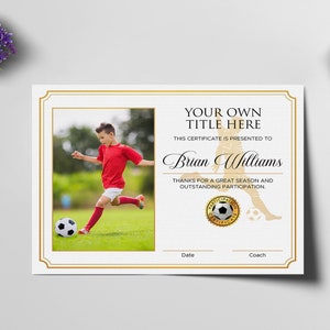 Editable Soccer Award Certificates (2 Versions). Customizable Soccer ...