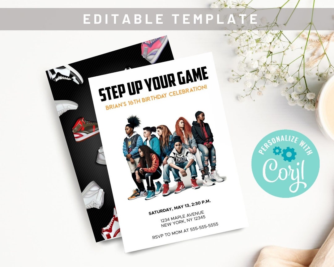Editable Teen Sneaker/jordans Birthday Invitation | Instant Download ...