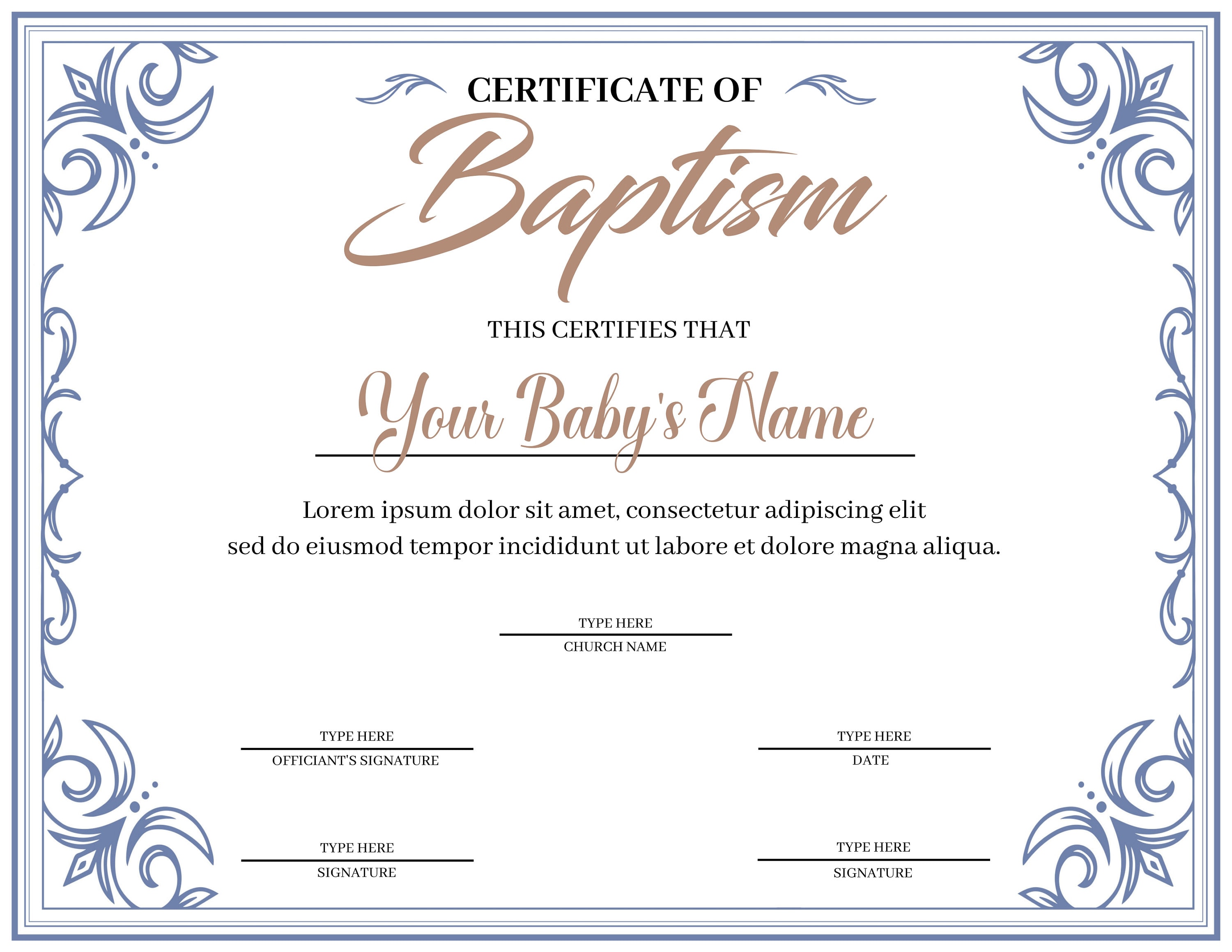 Plantilla De Certificado De Bautismo Para Imprimir Gratis Plantillas