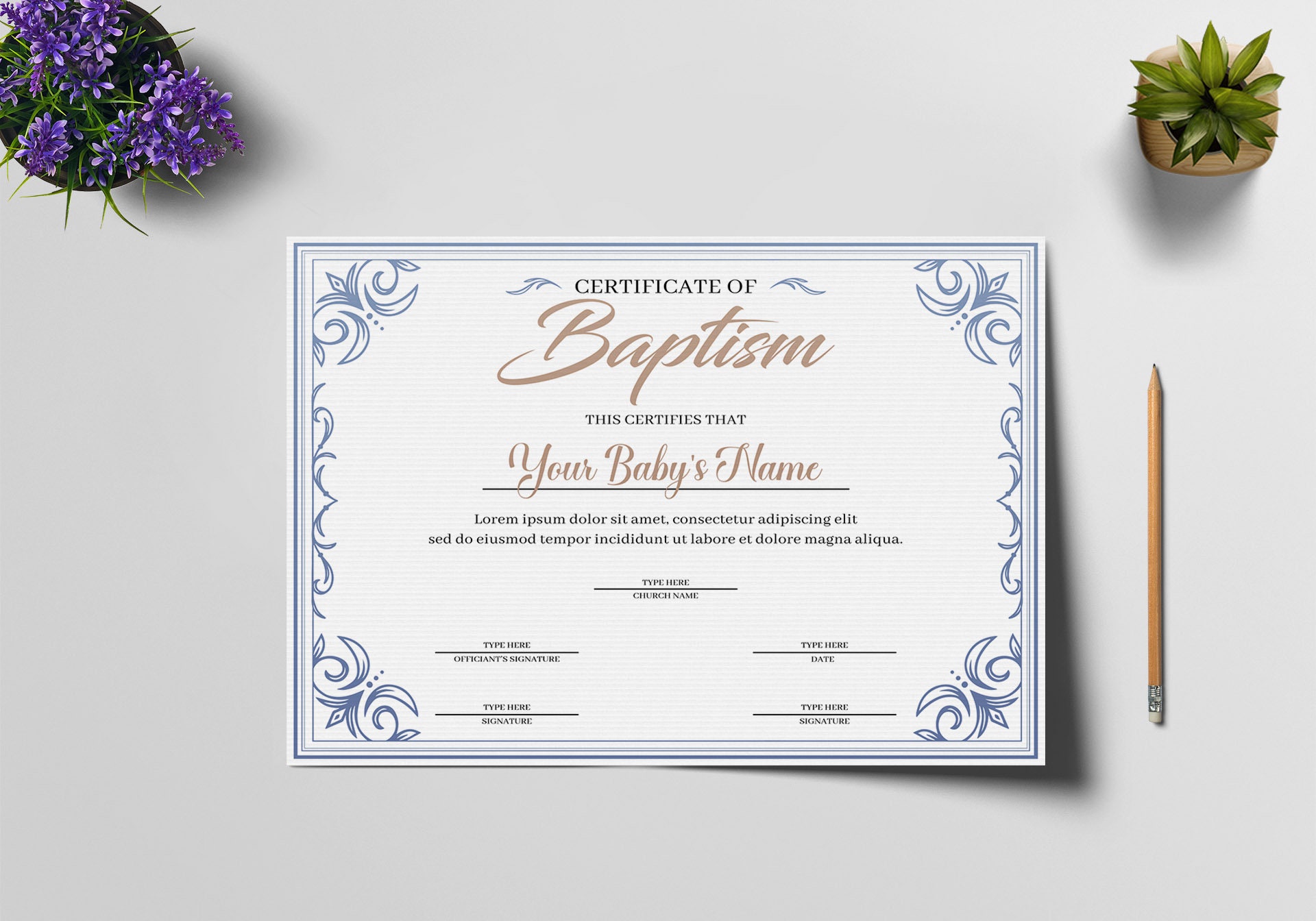 Plantilla De Certificado De Bautismo Metodista Unido Para Imprimir