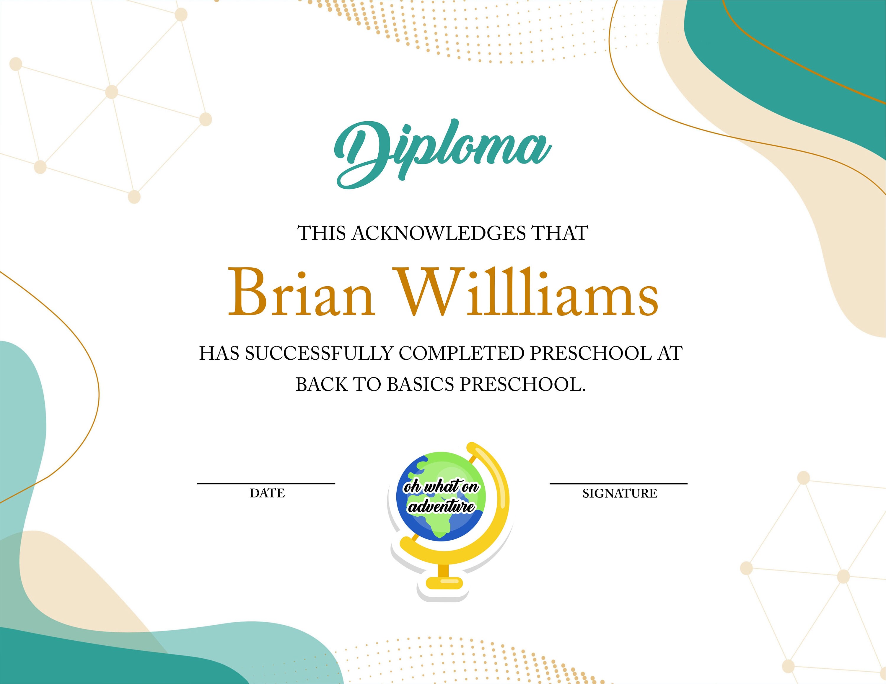 Editable Printable Kindergarten Diploma. Customizable Graduation ...