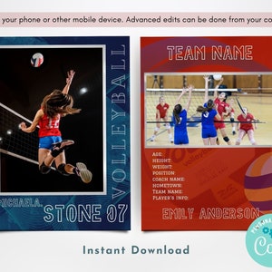 Spike Master: Volleyball Trading Card Template | Editable With Corjl - Etsy