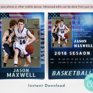 Hoops Hero: Basketball Trading Card Template | Editable With Corjl - Etsy