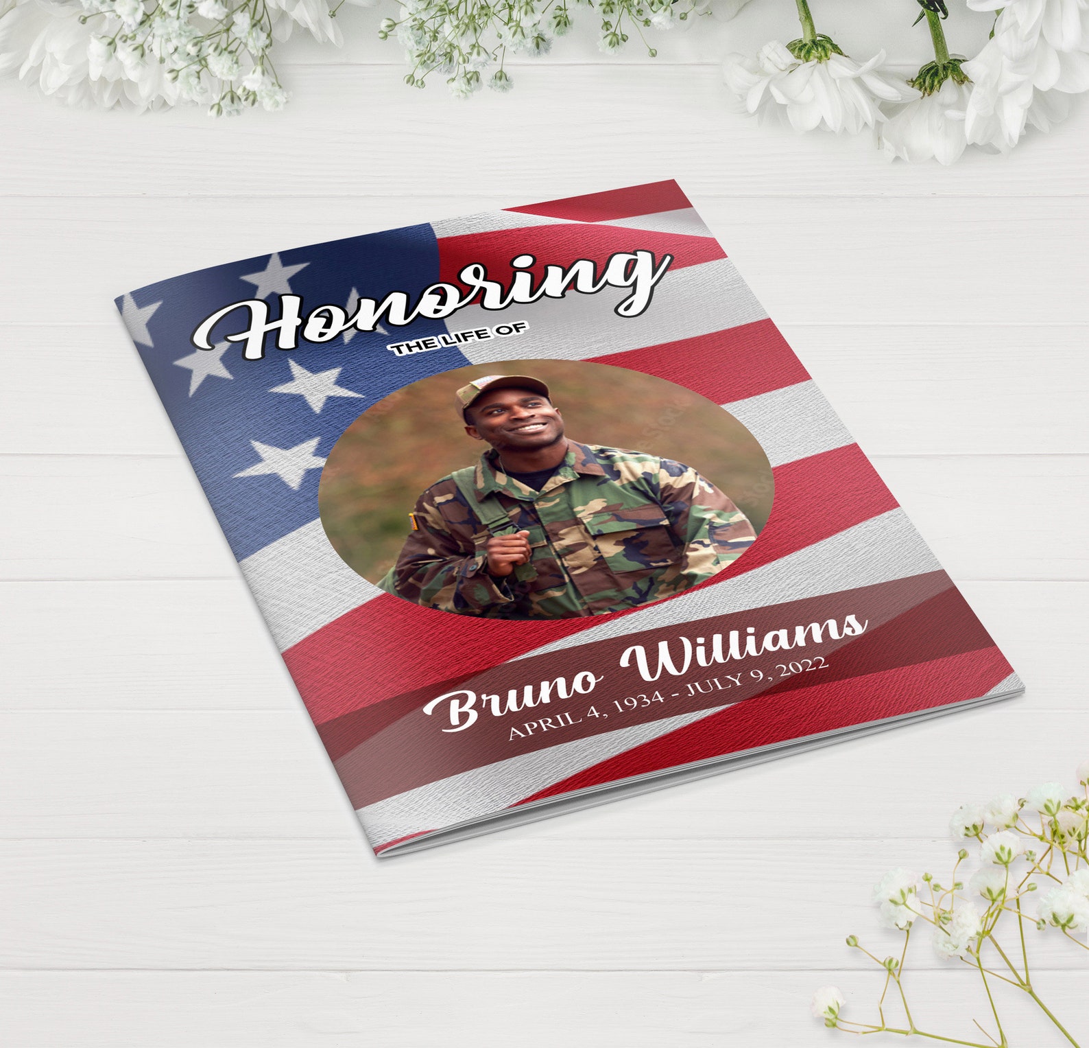 Editable Veteran Funeral Program Template & Welcome Sign - Etsy