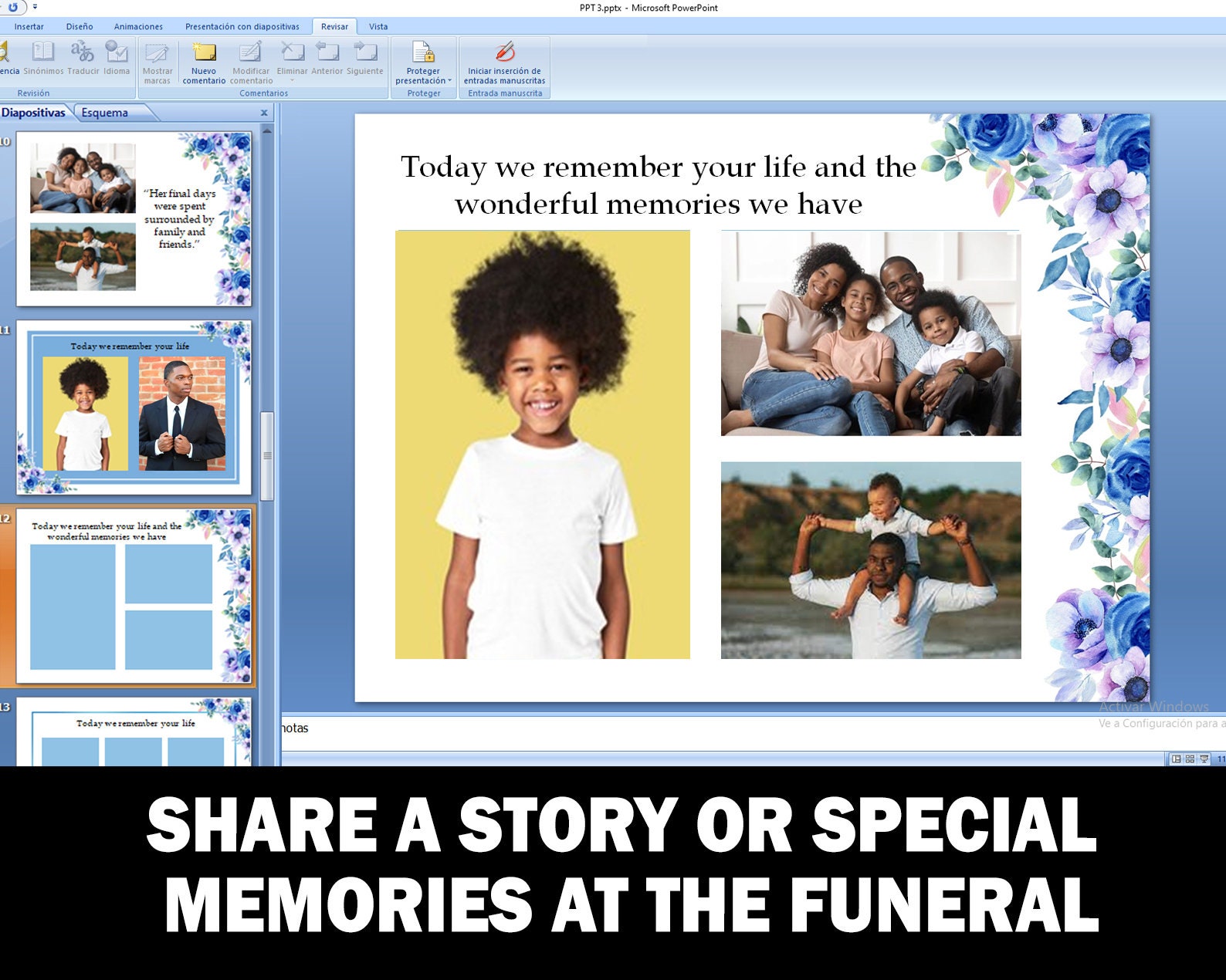 Funeral Slideshow Template. Funeral Powerpoint Template. - Etsy