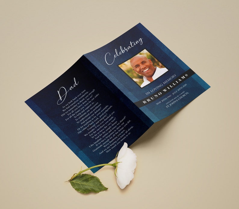 Editable Funeral Program Template With Free Thank You Card and Digital ...