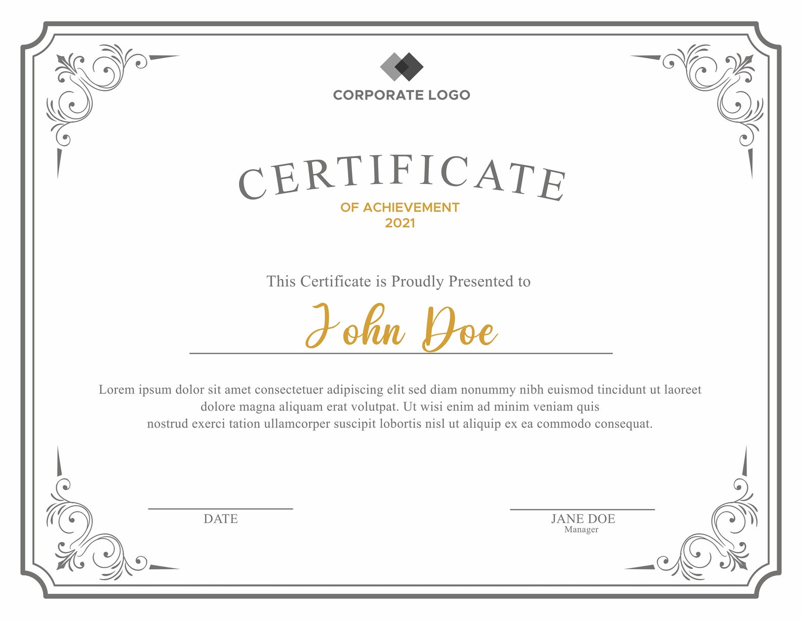 Editable Certificate of Achievement Template. Editable Printable ...