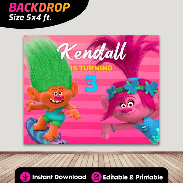 Trolls Backdrop - Etsy