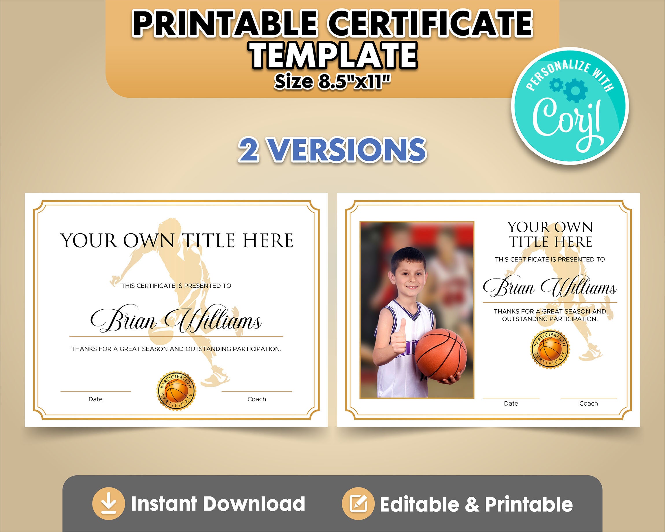 Basketball Certificates Templates