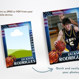 Hoops Hero: Basketball Trading Card Template | Editable With Corjl - Etsy