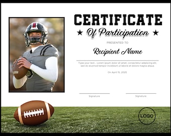 Editable Soccer Award Certificates. Customizable Soccer Certificate ...